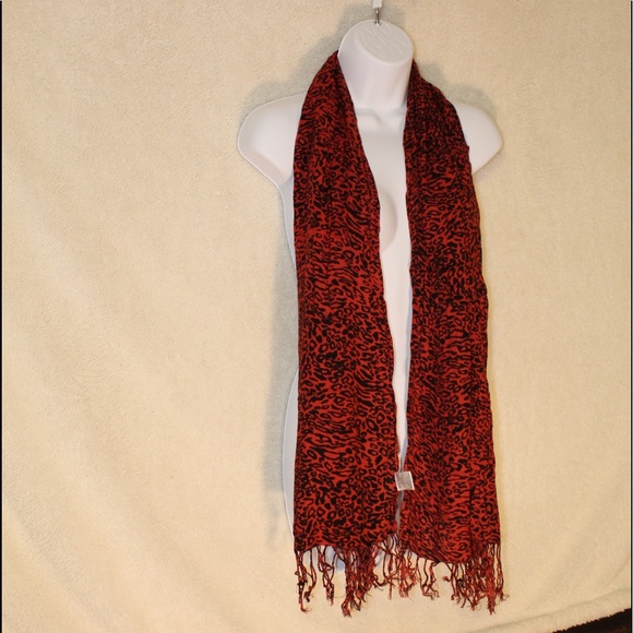 Accessories | Redblack Cheetah Pattern Scarf | Poshmark